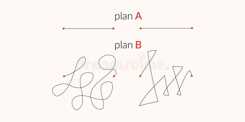 Plan B Alternative Difficult Path Concept Vector Infographic ...