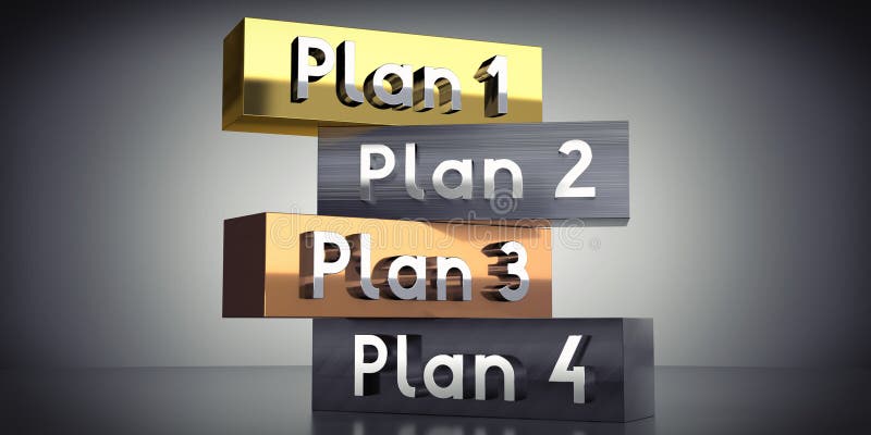 Plan a, B, C or D - Words on Metal Blocks Stock Illustration ...