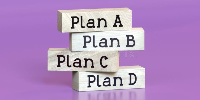 Plan a, B, C or D - Words on Wooden Blocks Stock Illustration ...