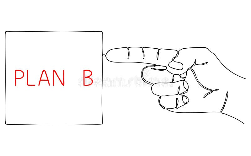 Plan B. Continuous One Line Drawing. Editable Hand Drawn Contour Stock ...