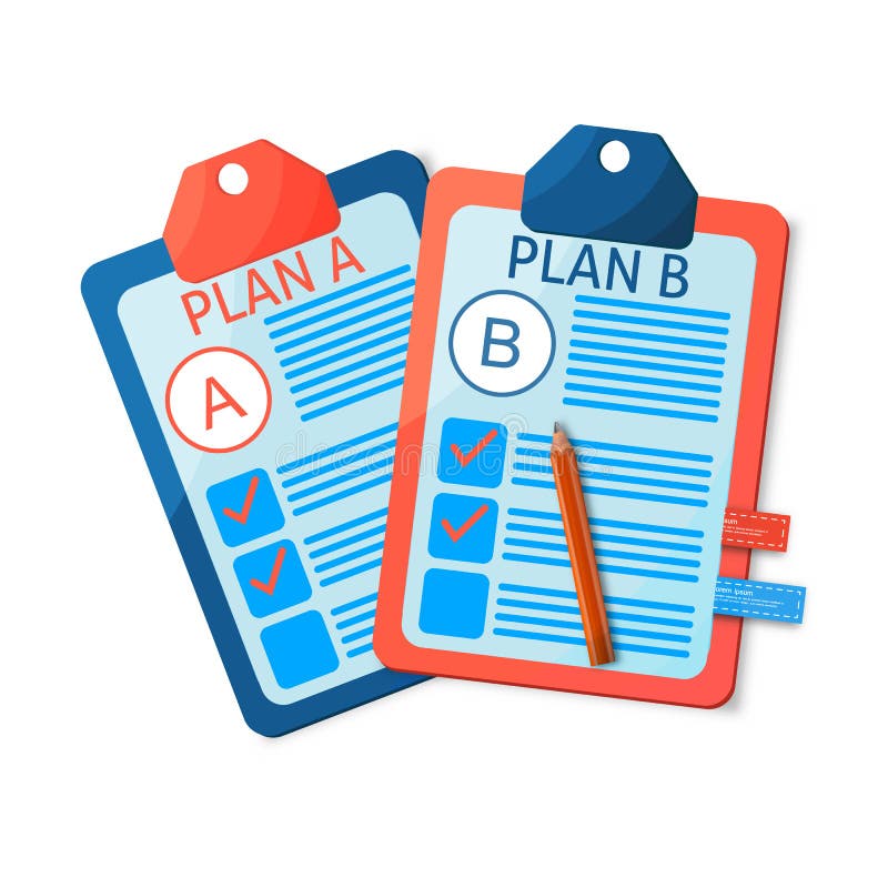 Plan a and Plan B Illustration with Clipboard Stock Vector ...