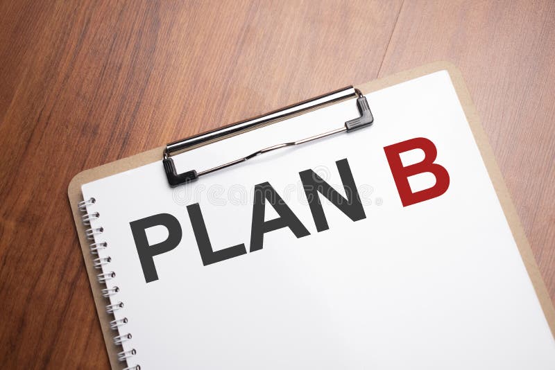 PLAN B Text on White Paper on the Wood Table Stock Photo - Image of ...