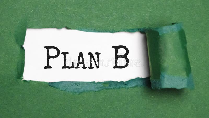 Plan B Torn Paper. Brown Package Paper Torn To Reveal the Text Plan B ...