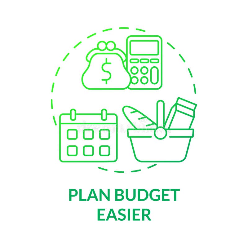 Plan Budget Easier Green Gradient Concept Icon Stock Vector ...