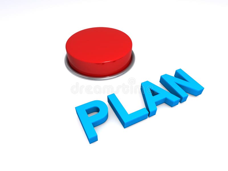 Plan Button with Character Shows Objectives Planning and Organizing ...