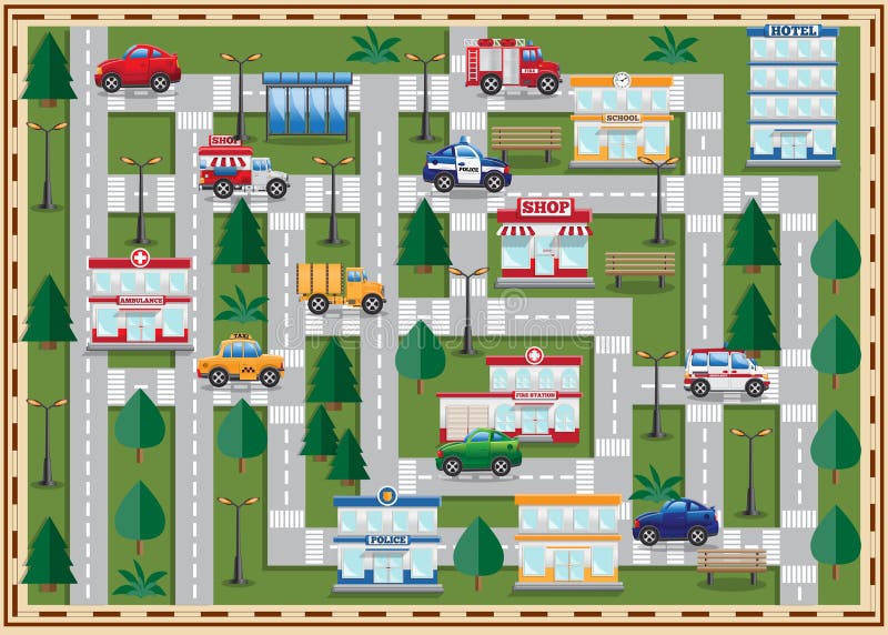 Plan of the city. stock illustration. Illustration of lane - 255051400