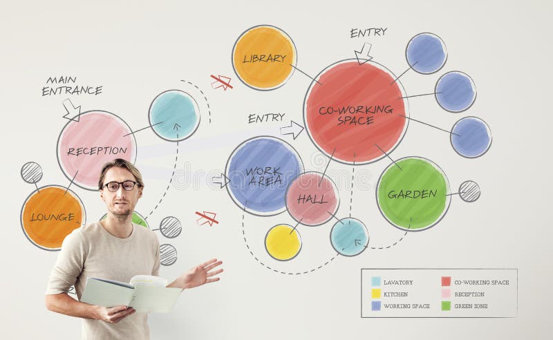 Co Working Space Architecture Plan Map Blueprint Design Concept Stock ...