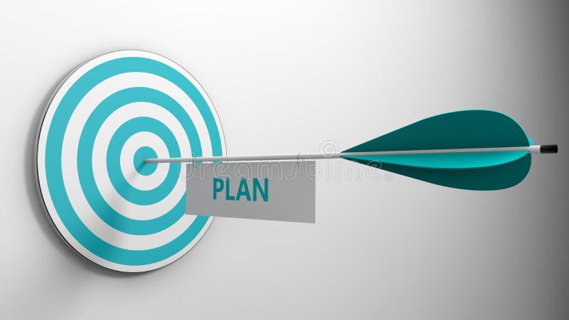 Plan Concept Arrow Hit Center of Target 3 Stock Illustration ...