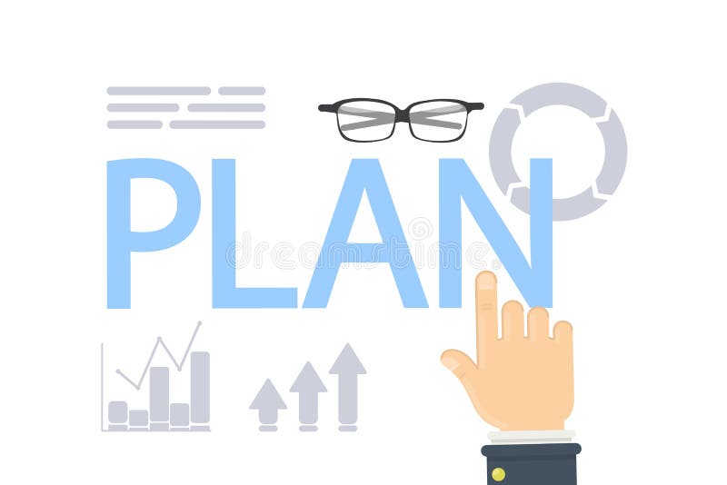 Plan concept illustration. stock vector. Illustration of businessman ...