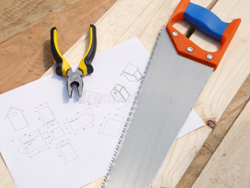 The Plan of Construction of a Starling House Stock Photo - Image of ...