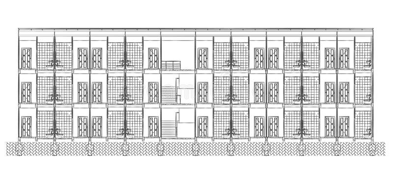 Plan cross section stock illustration. Illustration of architecture ...