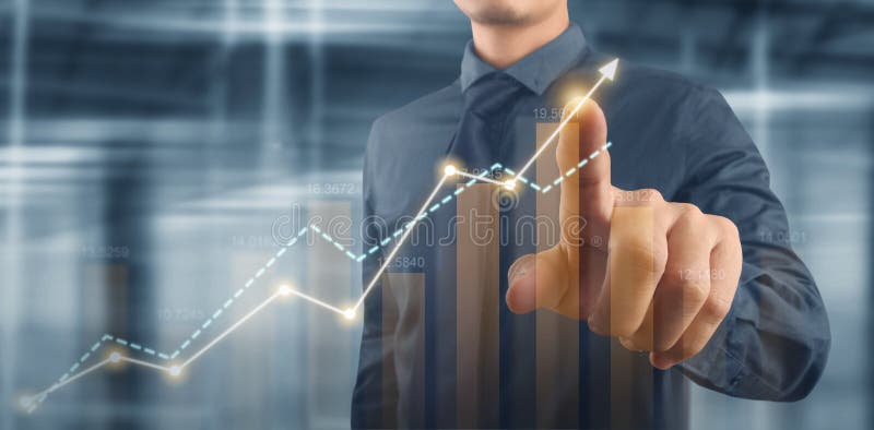 Croissance De Graphique De Plan D'homme D'affaires Et Augmentation Du ...