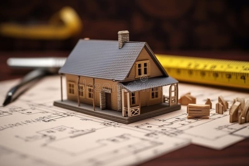 Plan D'architecture Et Outils De Mesure Sur Le Concept De Maison En ...