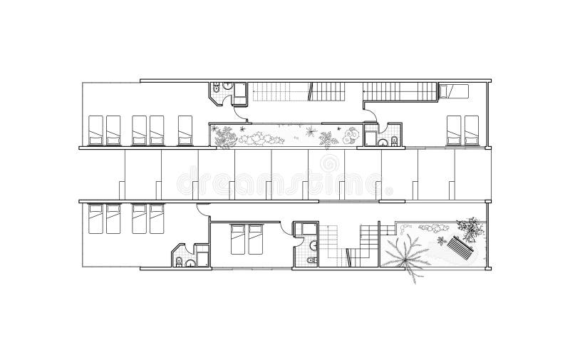 Plan de la segunda planta ilustración del vector. Ilustración de ...