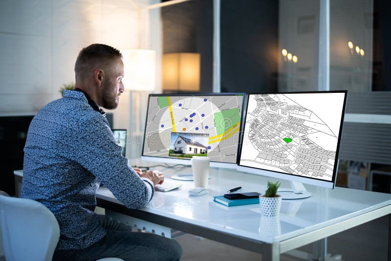 Plan de mapa de catastro imagen de archivo. Imagen de empleado - 256067027