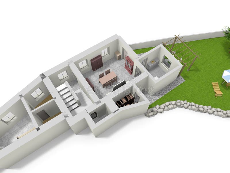 Plan De Sol 3d. Plan De Plancher D'illustration 3D Illustration Stock ...