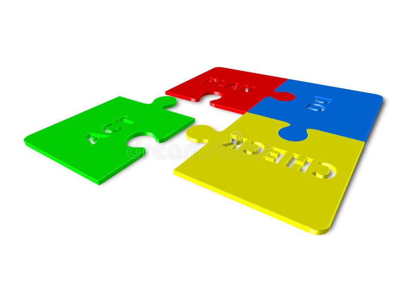 Plan Do Check Act 3d Render Illustration Of Puzzles Stock Illustration Illustration Of Idea