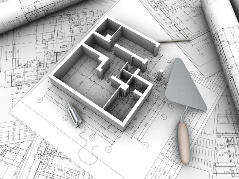 Plan drawing stock illustration. Illustration of architecture - 3808294