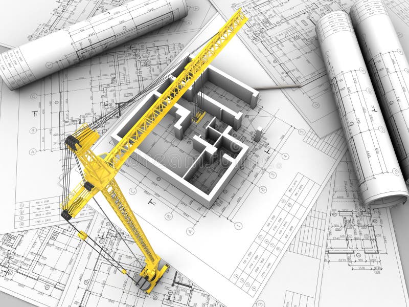 3D plan drawing stock illustration. Illustration of architect - 27074801