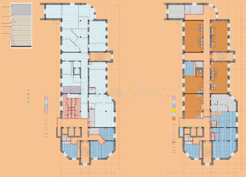 Plan Drawing Public Building Stock Illustration - Illustration of ...