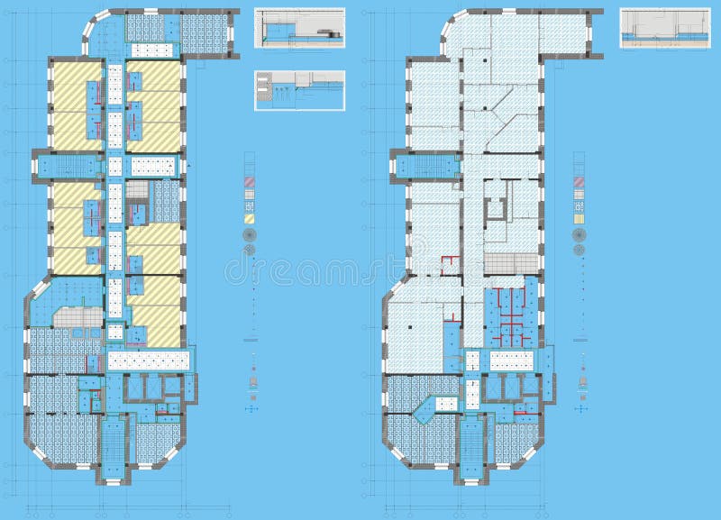 Plan Drawing Public Building Stock Illustration - Illustration of house ...