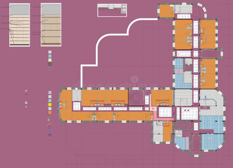 Plan Drawing Public Building Stock Illustration - Illustration of house ...