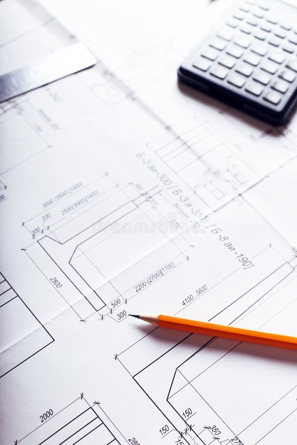 Plan - Drawing on the Table Stock Photo - Image of business, planning ...