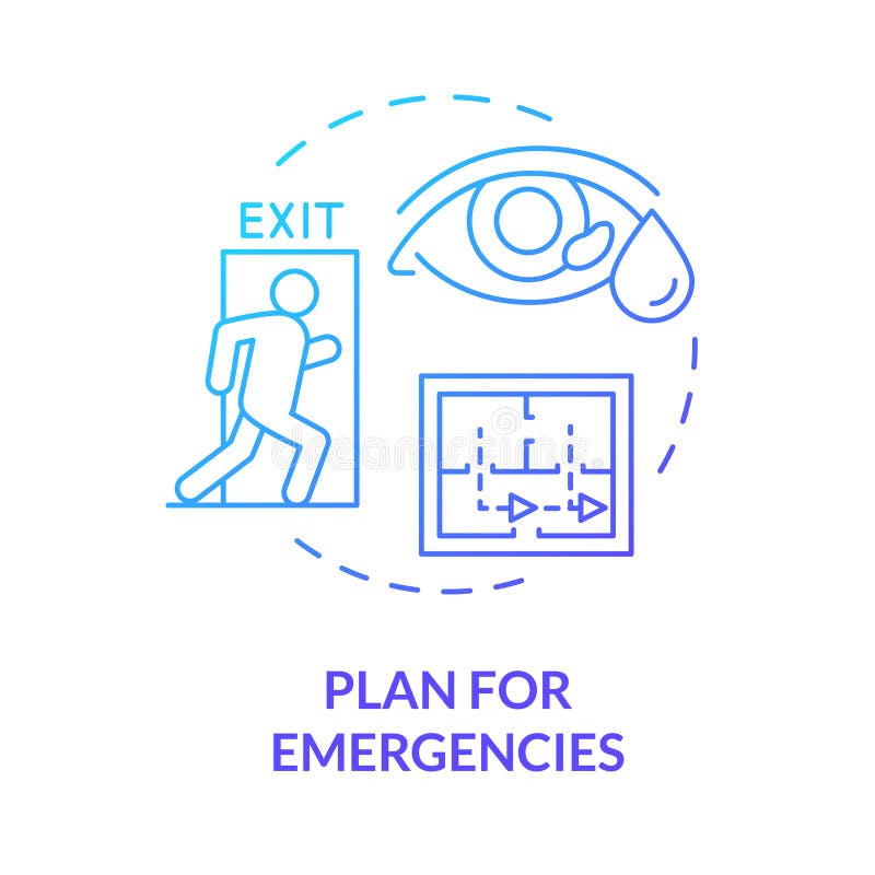 Plan for Emergencies Blue Gradient Concept Icon Stock Vector ...