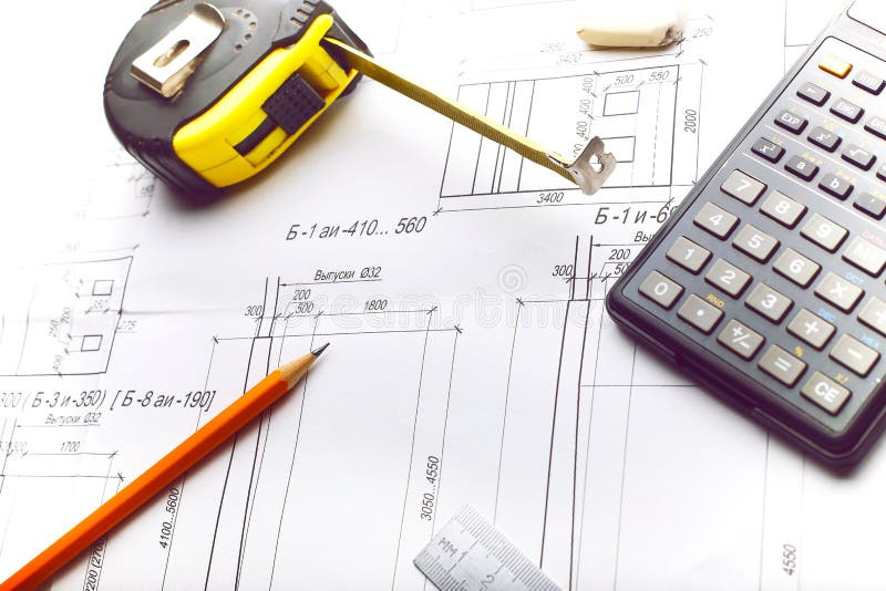 Plan - Drawing on the Table Stock Image - Image of draft, drawing ...