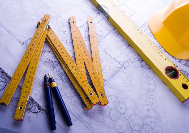 Plan Et Outils D'architecture Image stock - Image du constructeur ...