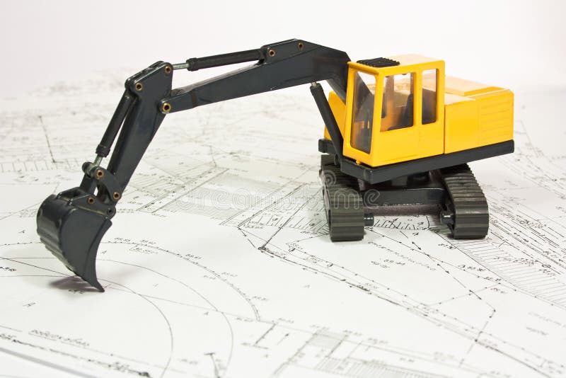 Plan And Excavator Stock Image - Image: 22753451
