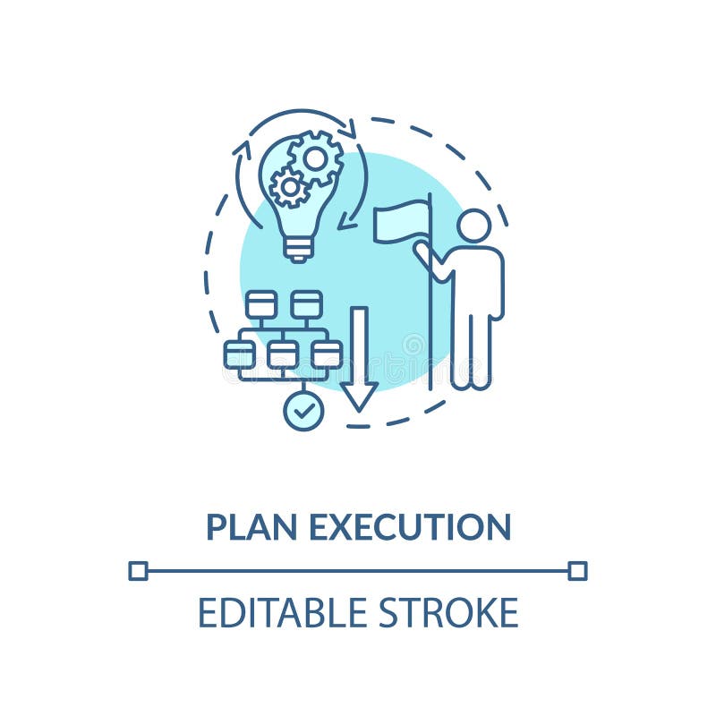 Plan Execution Concept Icon Stock Vector - Illustration of budget ...