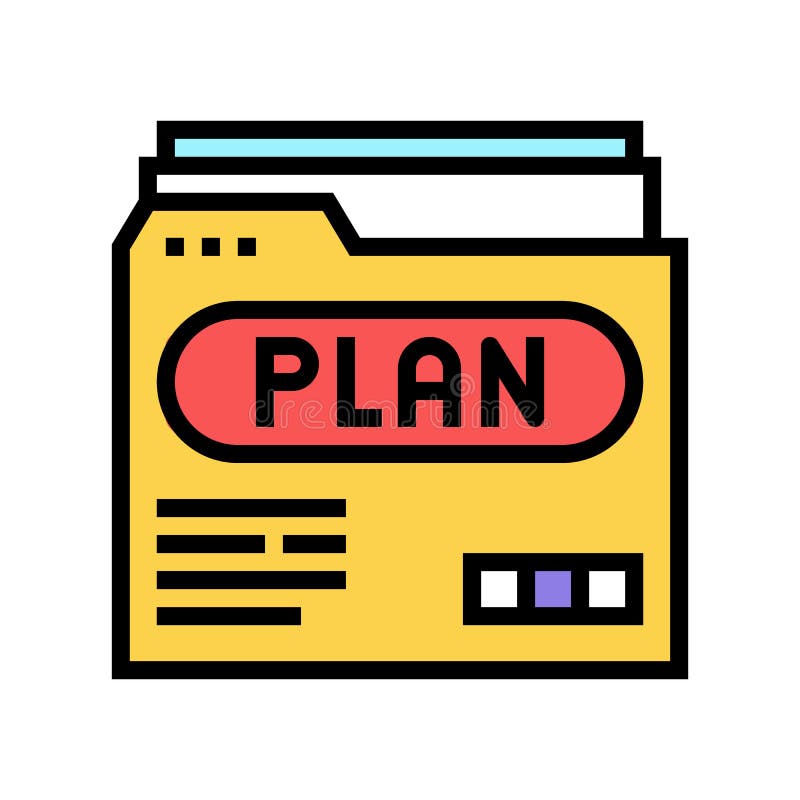 Plan Folder Color Icon Vector Color Illustration Stock Illustration ...