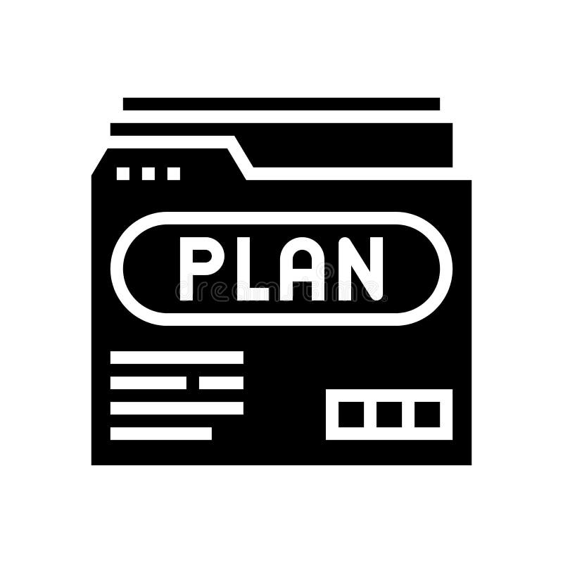 Plan Folder Glyph Icon Vector Black Illustration Stock Vector ...