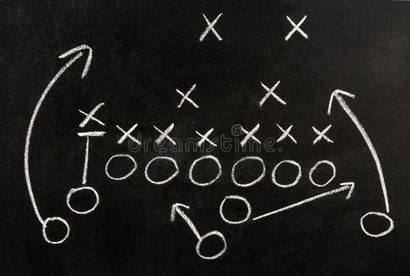 Plan of a football game stock photo. Image of chalkboard - 13124110