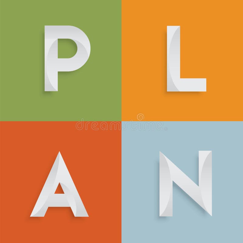 `PLAN` Four-letter-word for Websites, Illustration, Vector Stock Vector ...