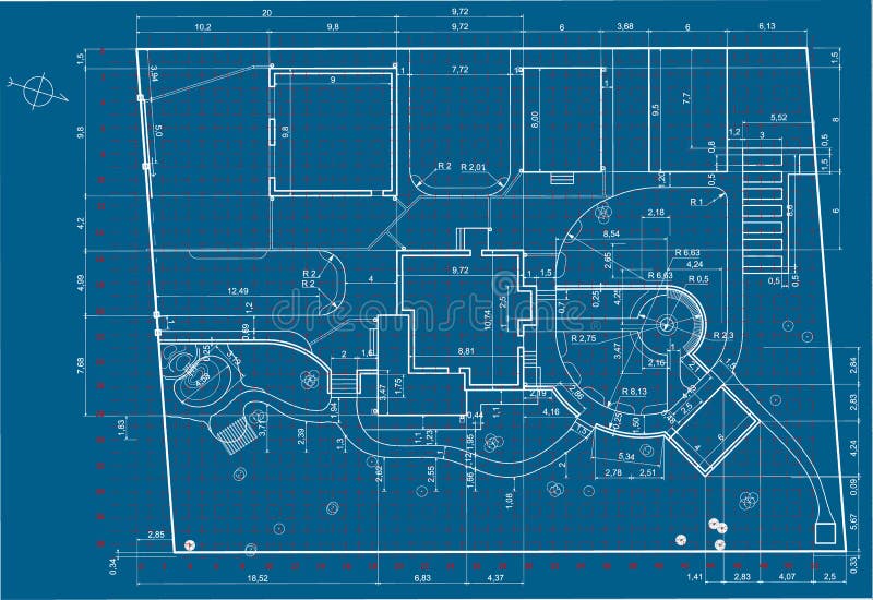 Plan of garden land stock image. Image of architectural - 75170155