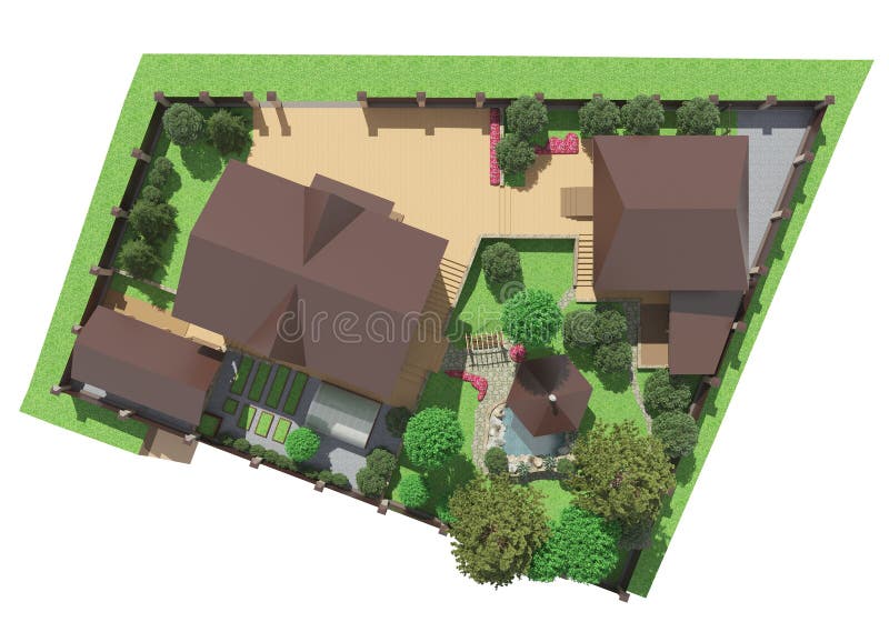 Plan of garden land stock illustration. Illustration of designer - 88610348