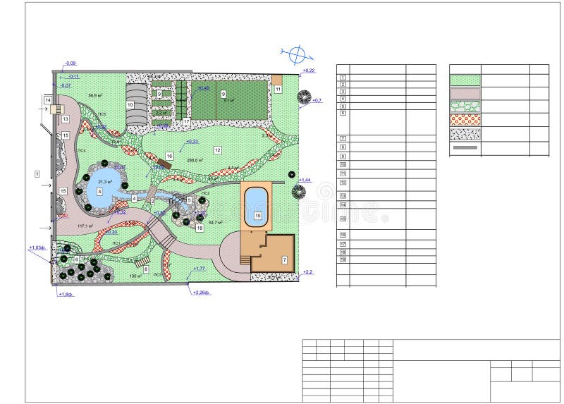 Plan of garden land stock image. Image of architectural - 75170155