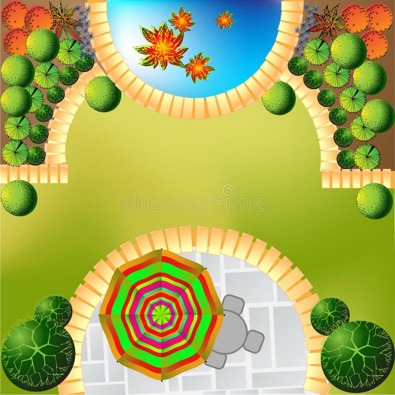 Plan of garden stock vector. Illustration of landscaping - 30353259