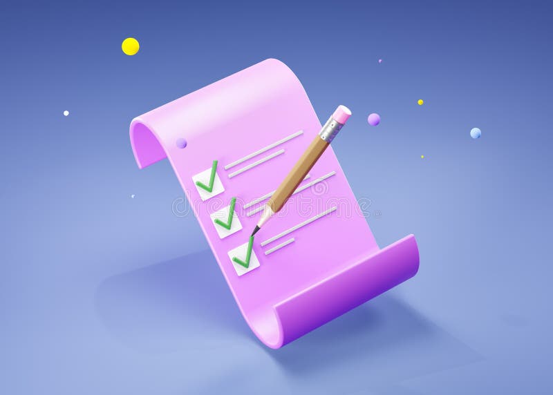 Checklist with Pencil Icon Vector Illustration. Test Vector Icon Stock ...