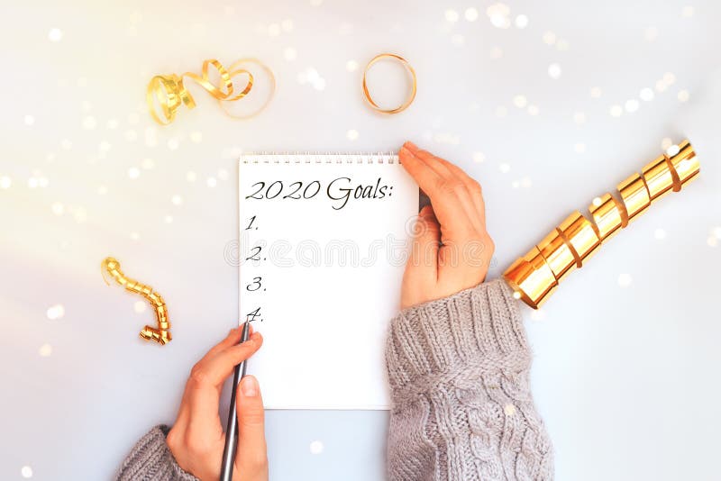 Plan of 2020 goals. stock image. Image of life, paper - 164627739