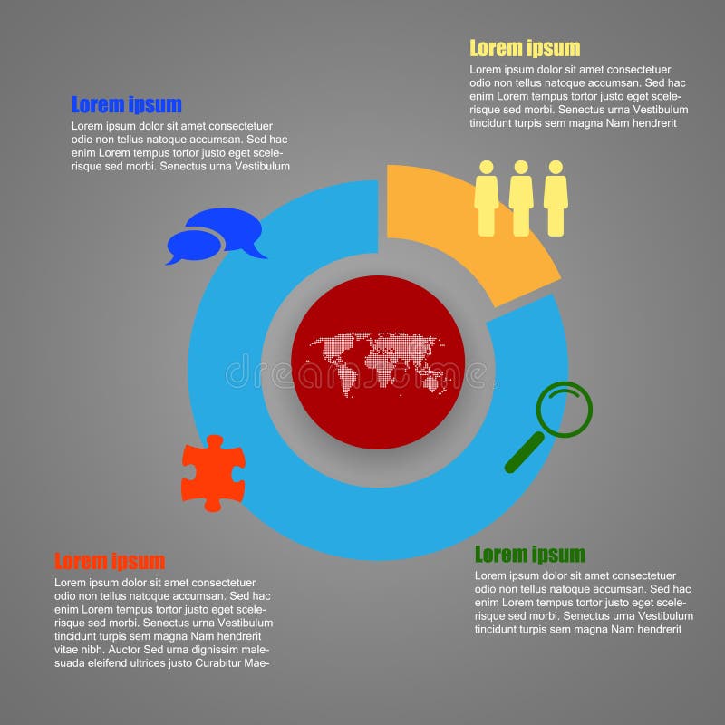 Plan and Infographic Template with Graph and Icons Stock Vector ...