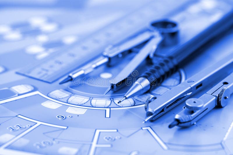 Plan of Interior & Work Tools Stock Photo - Image of instrument ...