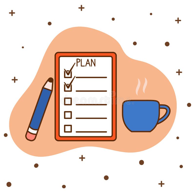 Plan List in Cartoon Style. the Concept of Planning and Successful ...