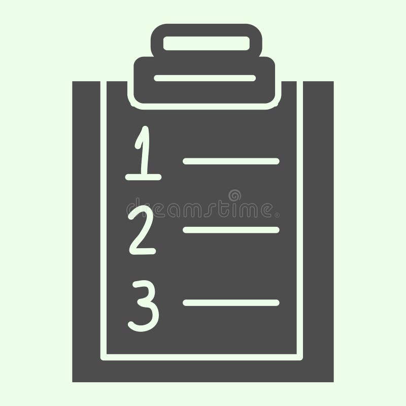 Plan List Solid Icon. Checklist with Ranking Numbers on Clipboard Glyph ...