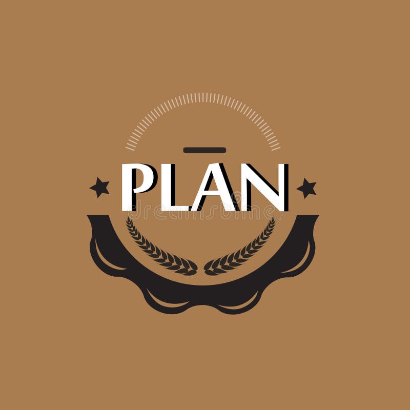 PLAN Logo Emblem Stamp. Vector EPS 10 Stock Vector - Illustration of ...