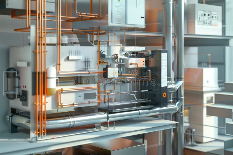 Plan of a Modern Home Heating System Stock Illustration - Illustration ...