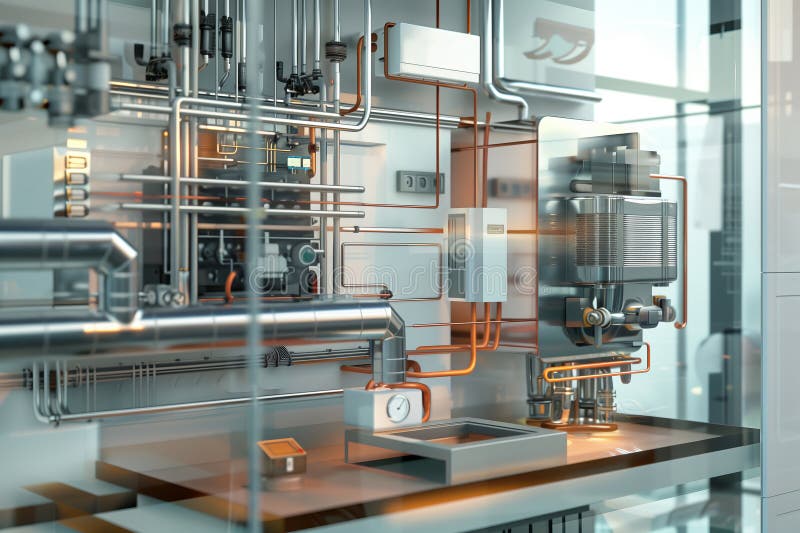 Plan of a Modern Home Heating System Stock Illustration - Illustration ...