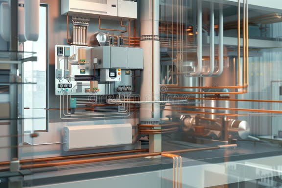 Plan of a Modern Home Heating System Stock Illustration - Illustration ...